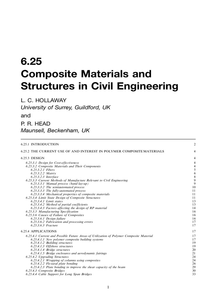 6.25 Composite Materials and Structures in Civil Engineering | PDF ...