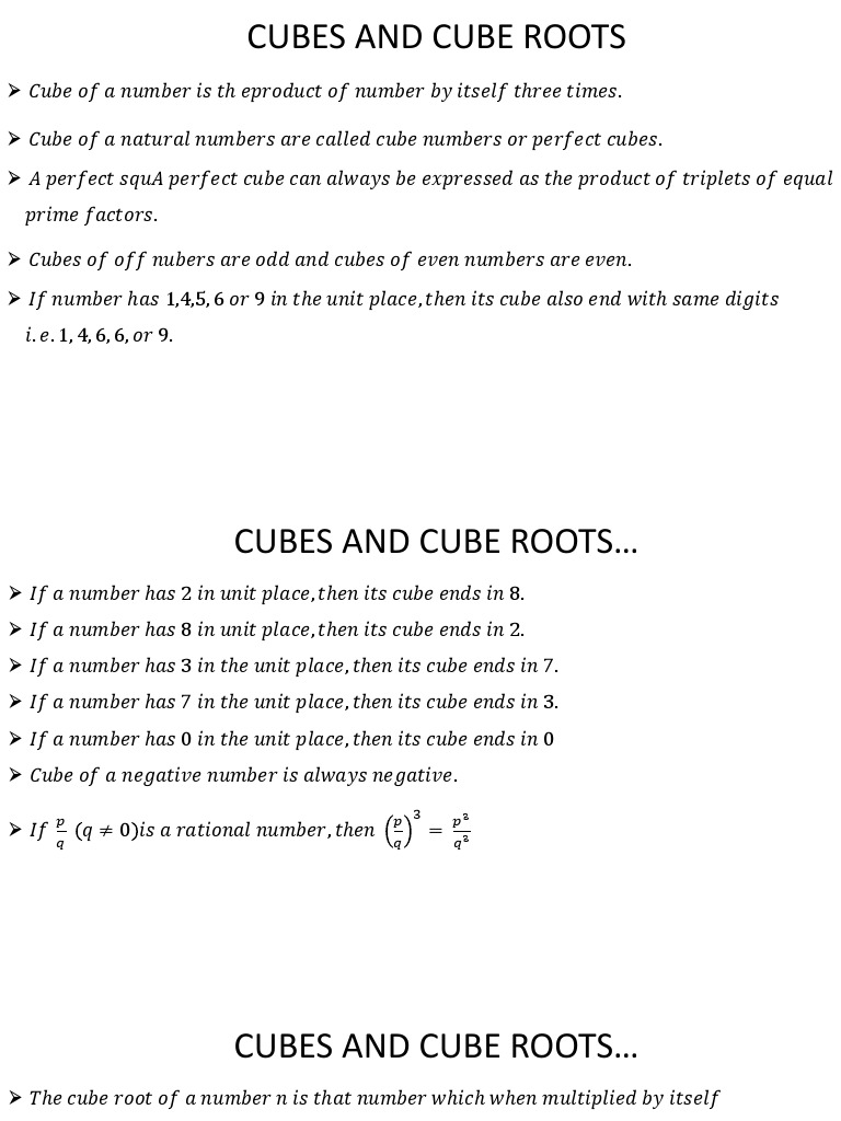 Cube and Cube Roots | PDF