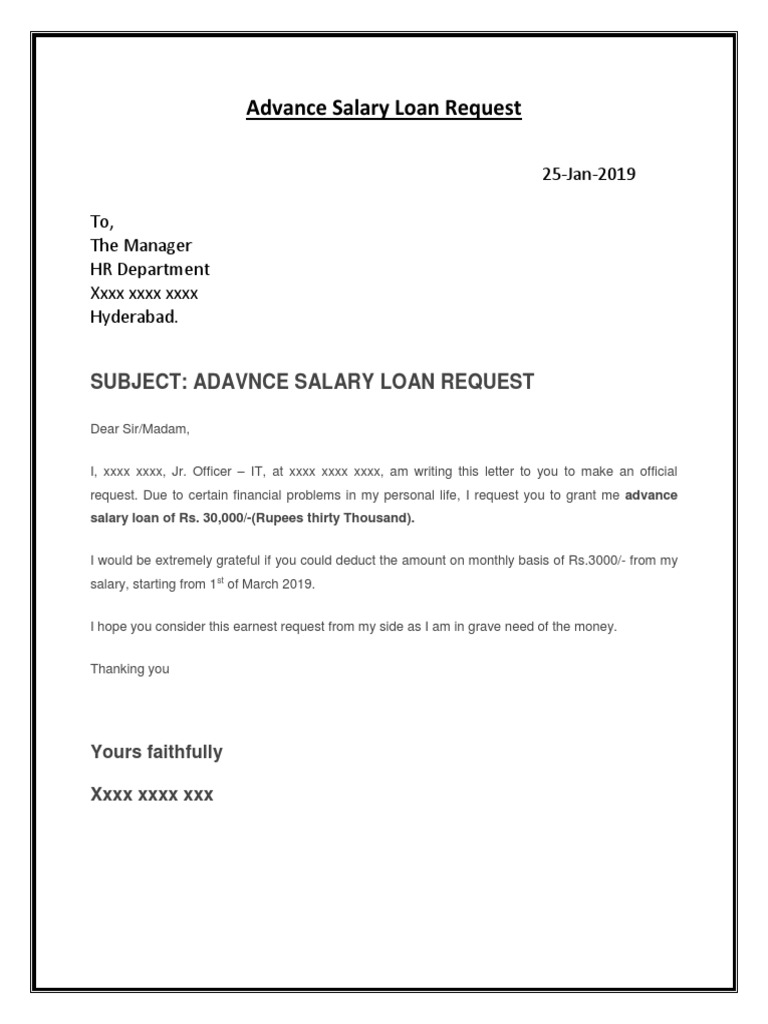 Cash Advance Letter Sample Free Loan Agreement Templates (10) PDF