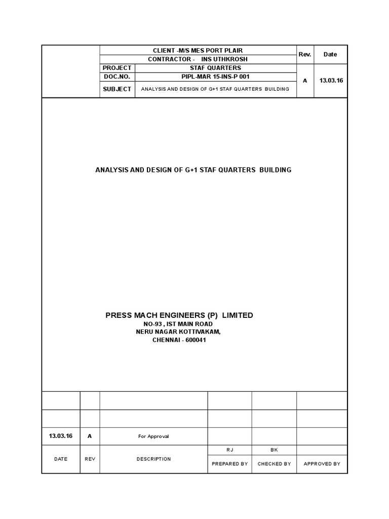 G+1 Staff Quarters Design Analysis | PDF | Structural Steel | Truss