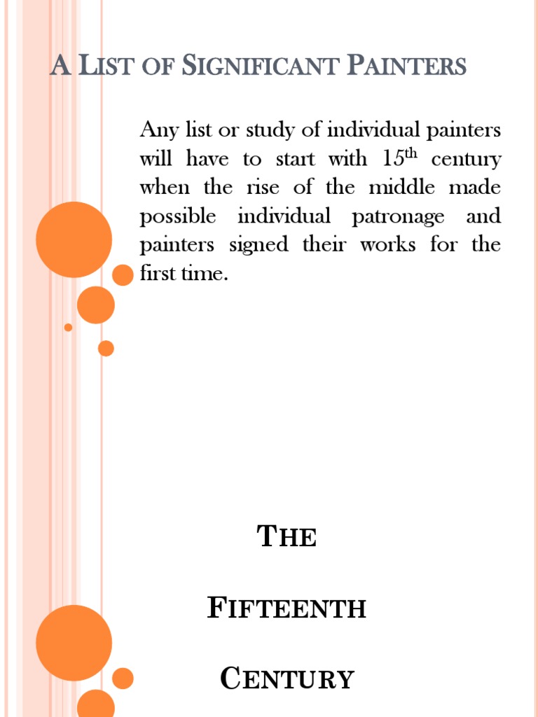 A List of Significant Painters | PDF | Impressionism | Raphael