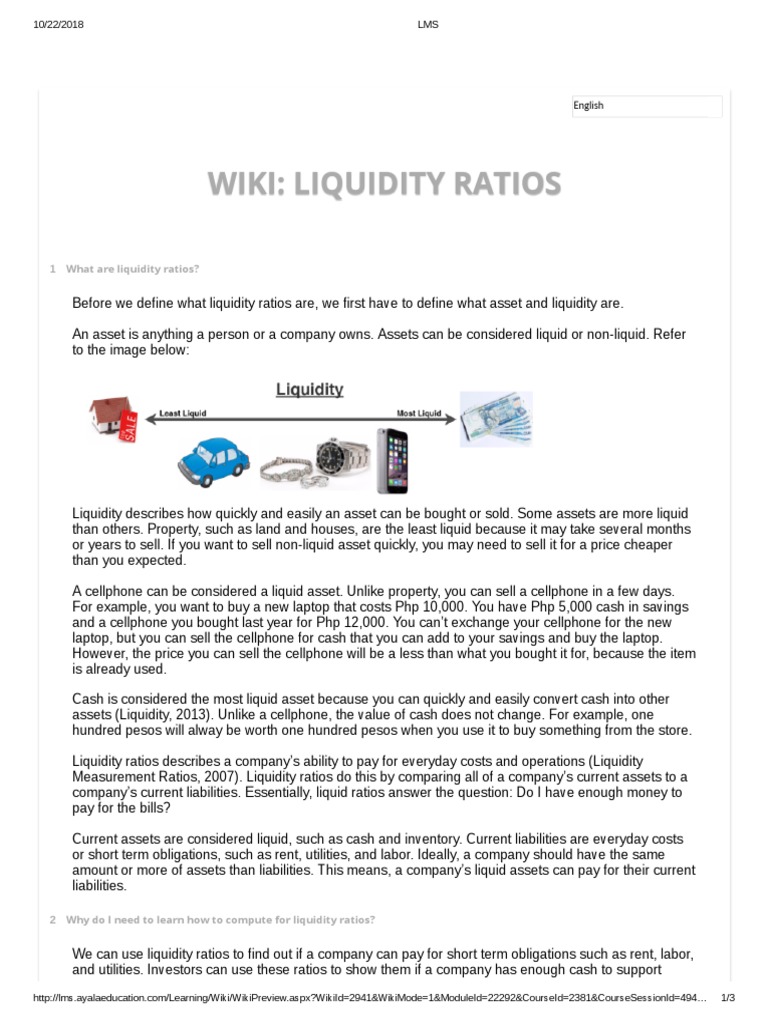 Liquidity Ratios | Download Free PDF | Market Liquidity | Balance Sheet