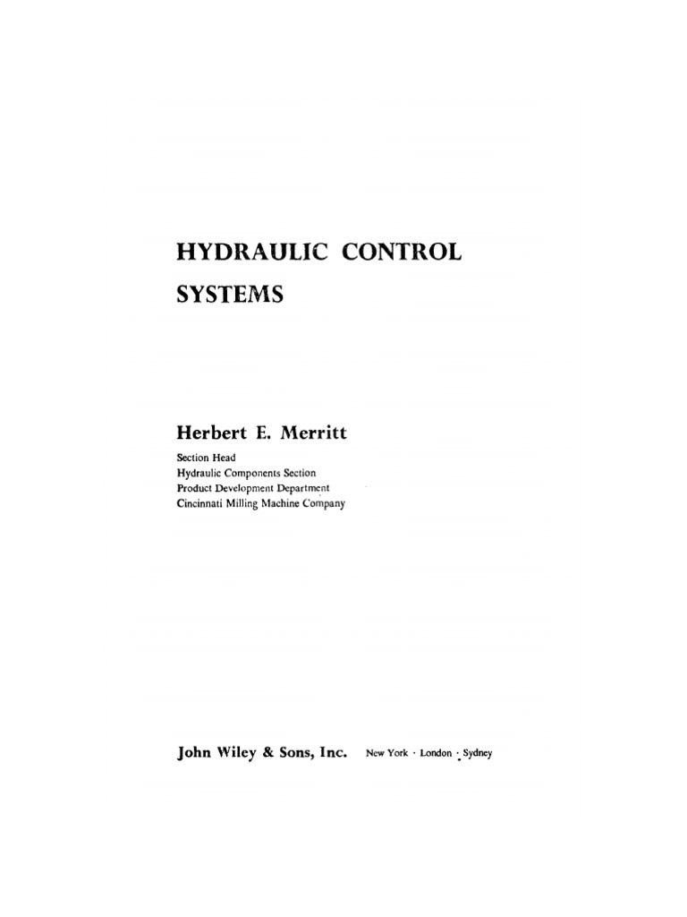 Hydraulic Control Systems - Merritt 1967 PDF | PDF