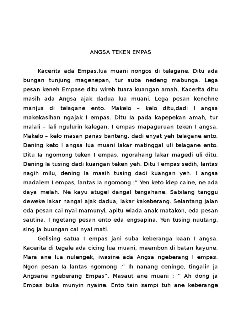 Dongeng - Angsa Teken Empas | PDF