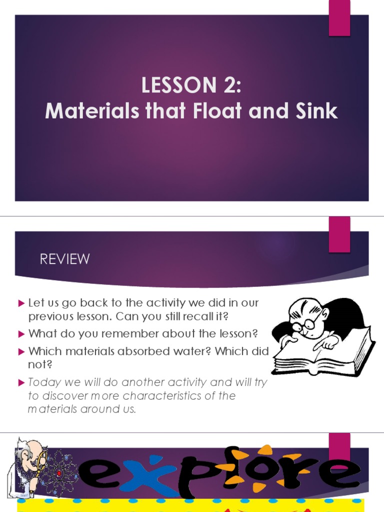 Floating and Sinking Materials for Grade 4 | PDF | Buoyancy | Sink