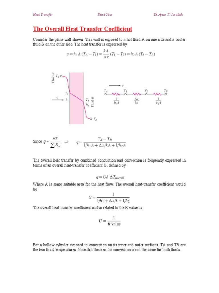 The Overall Heat Transfer Coefficient | PDF | Thermal Insulation | Non ...