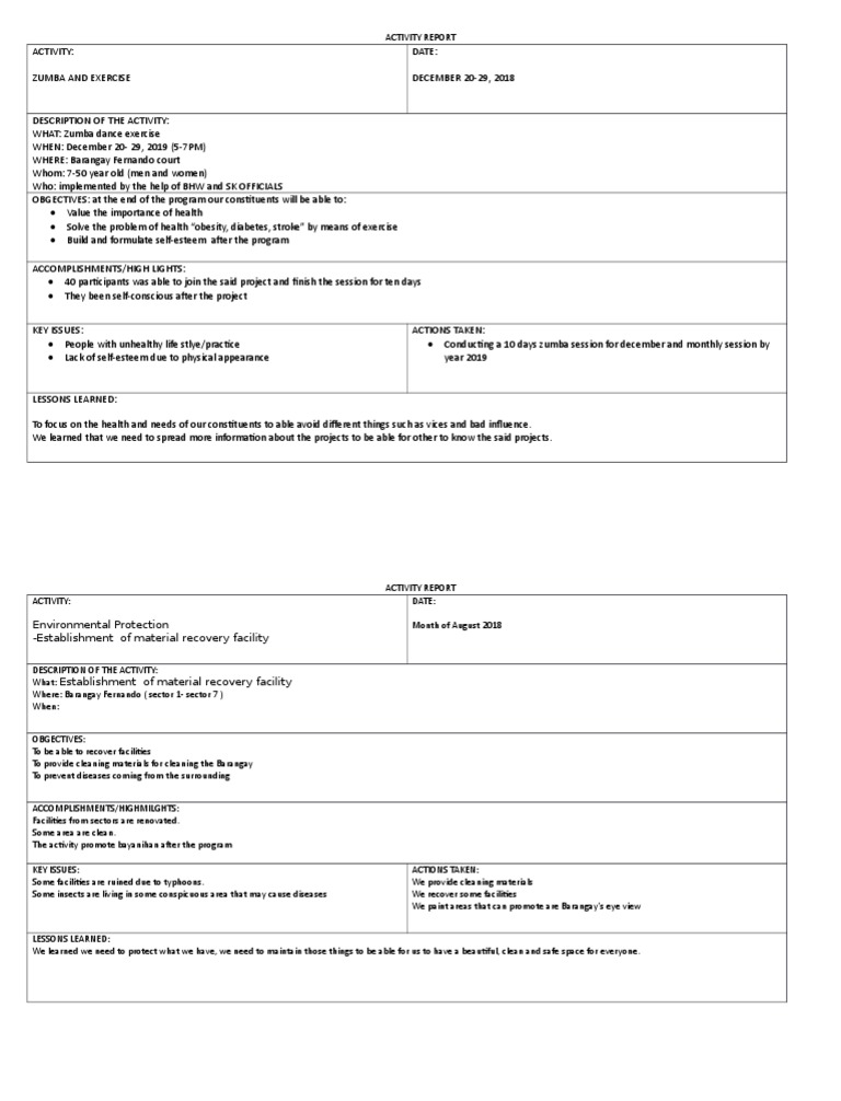 Report Ideas | PDF | Wellness | Medical