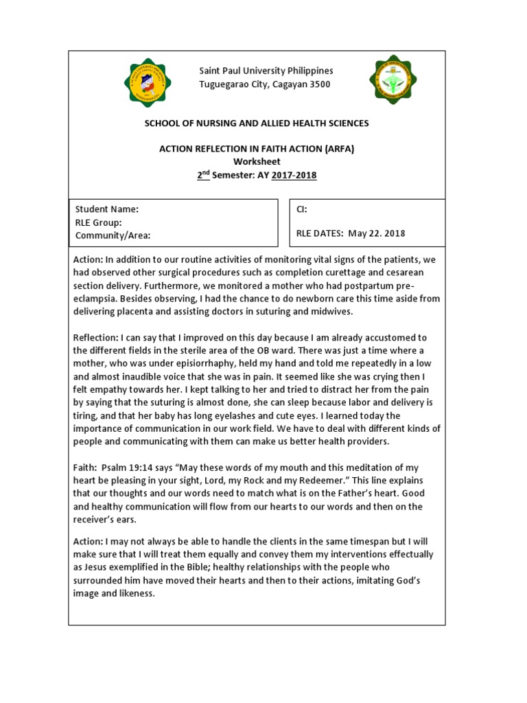 Nursing Reflection on Patient Care | PDF