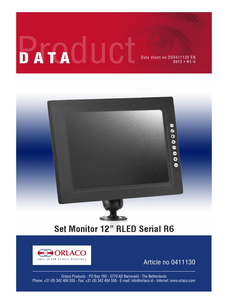 Orlaco 12" RLED Monitor Manual | PDF | Thin Film Transistor Liquid ...
