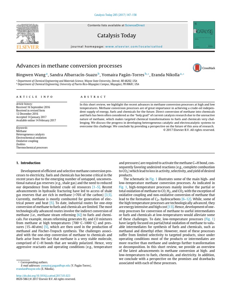 Advances in Methane Conversion Processes | PDF | Catalysis | Methane