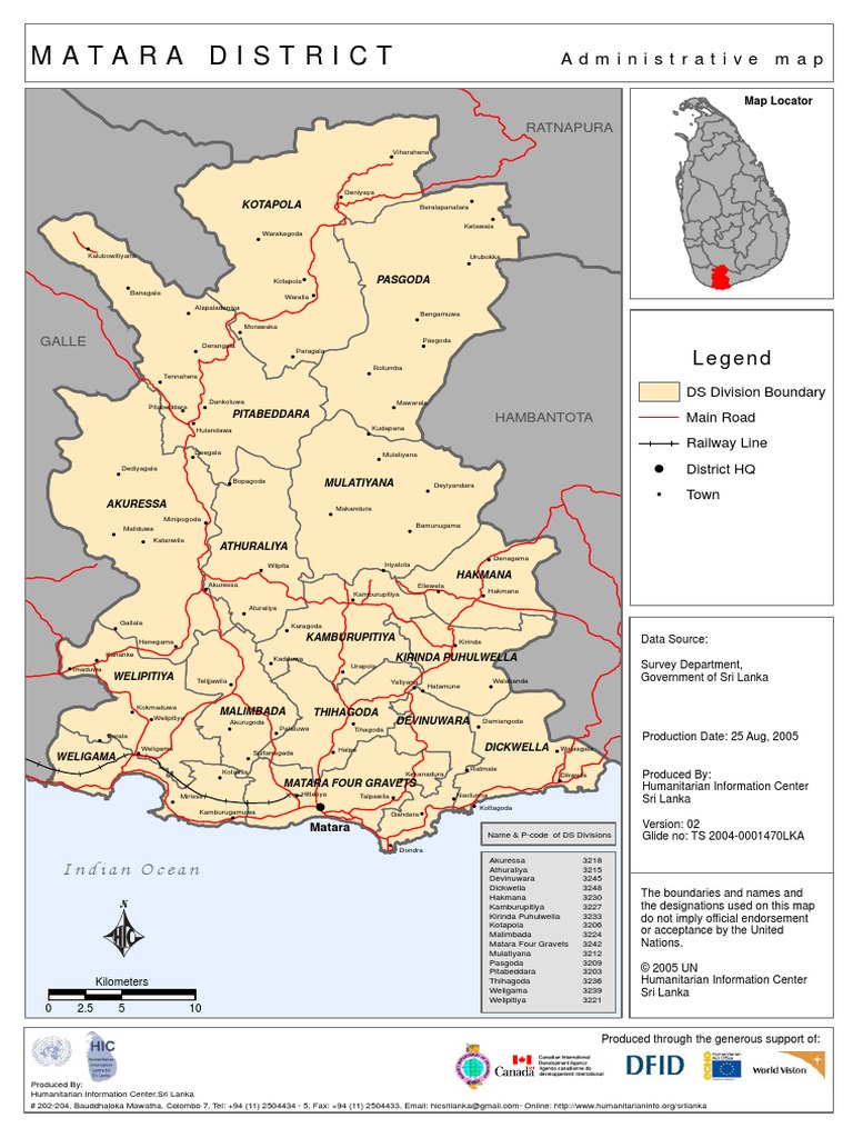 Matara District Map | PDF