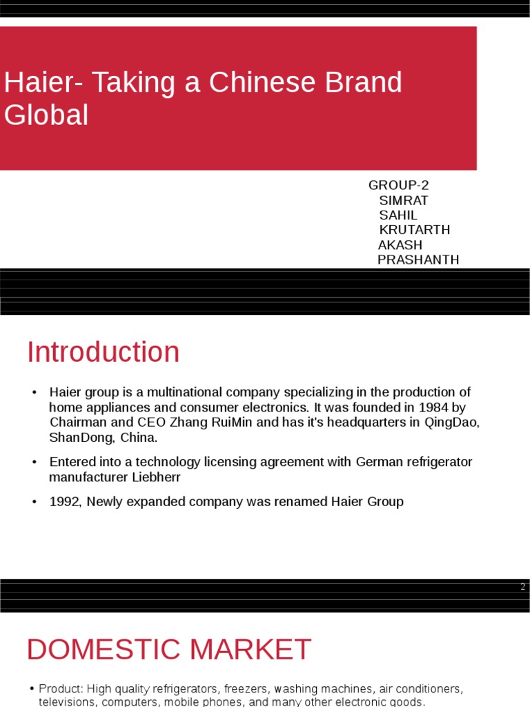 Haier - Group2 Section1 | PDF | Business | Business Economics