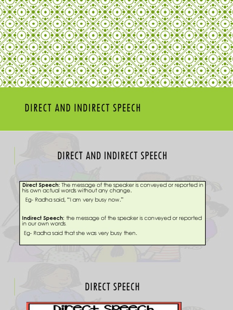 Direct and Indirect Speech | PDF | Perfect (Grammar) | Grammatical Tense