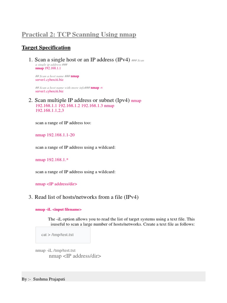 TCP Scanning Using Nmap | PDF | Transmission Control Protocol | Port (Computer Networking)