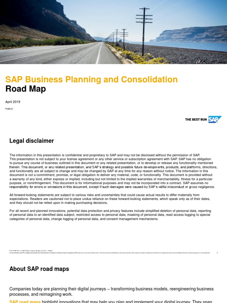 SAP Business Planning and Consolidation Road Map | PDF | Sap Se | Cloud ...