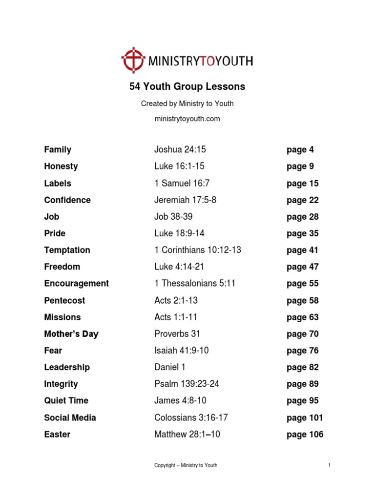 54 Youth Group Lessons | PDF | Book Of Job | Lie