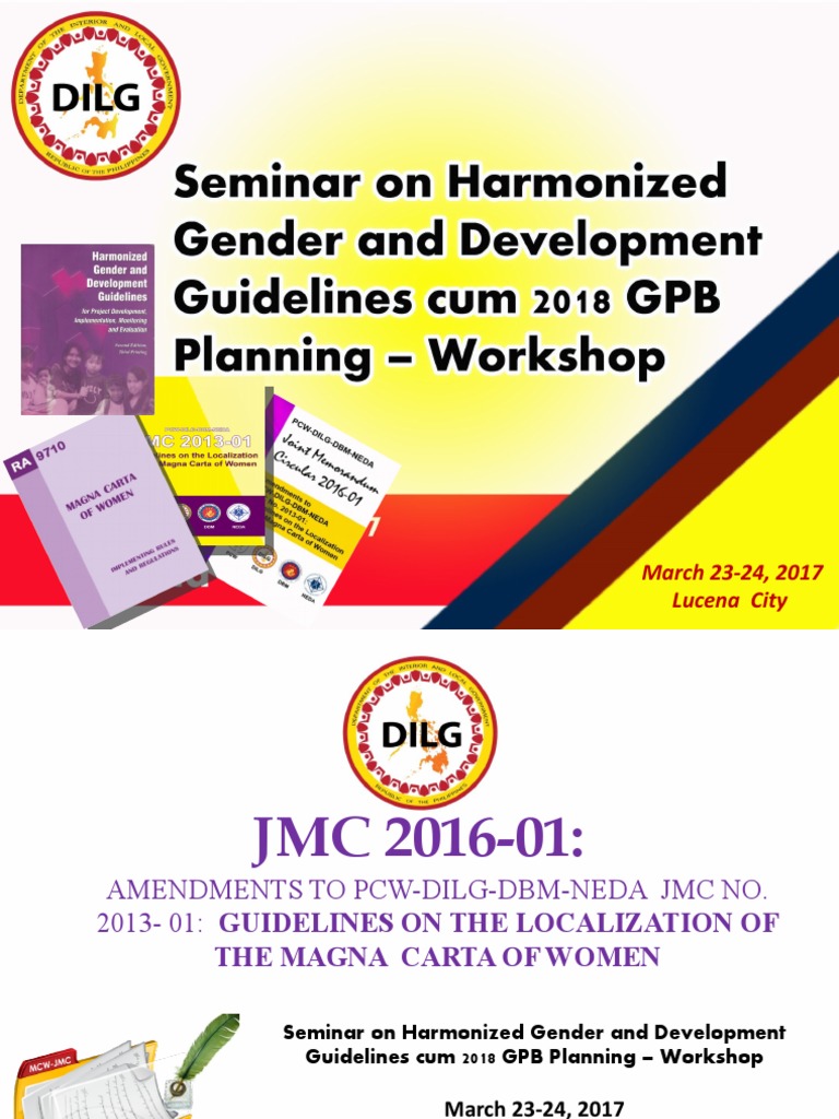GAD Planning (JMC 2016-01) | PDF | Public Health | Gender Analysis