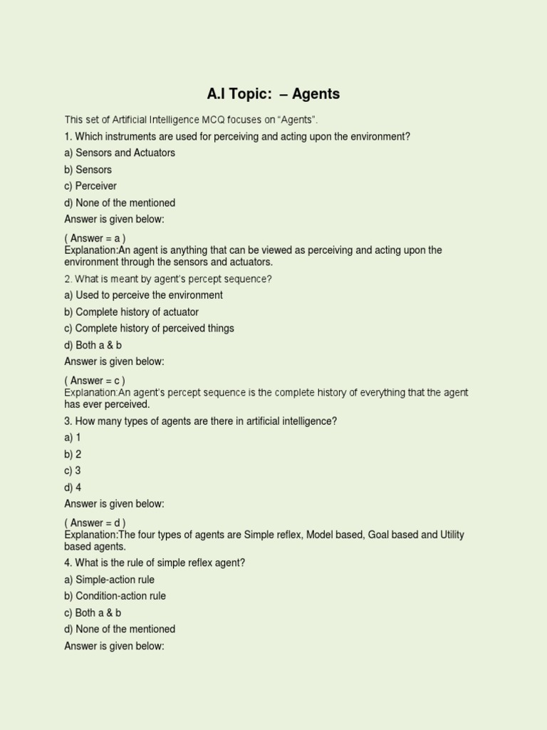 Topic Wise MCQ of Artificial Intelligence (A.i) | Download Free PDF ... Topic Wise MCQ of Artificial Intelligence (A.i) | Download Free PDF ...