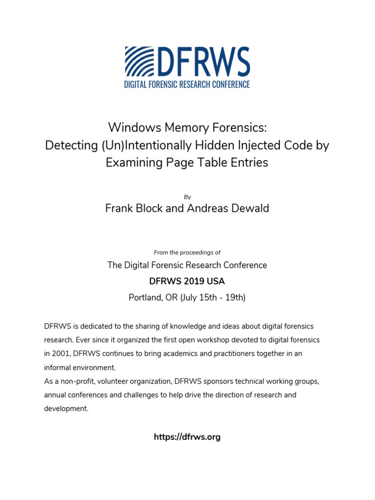 Paper-Windows Memory Forensics Detecting Unintentionally Hidden Injected Code by Examining Page ...