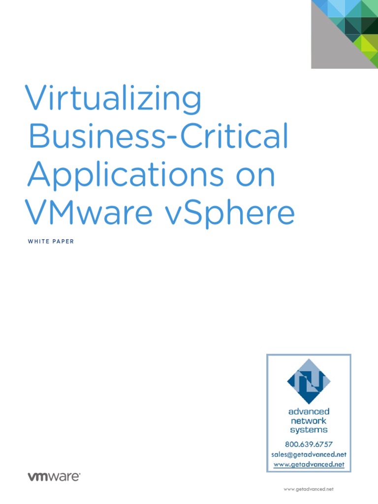 Virtualizing Business Critical Applications | PDF | V Mware | Databases