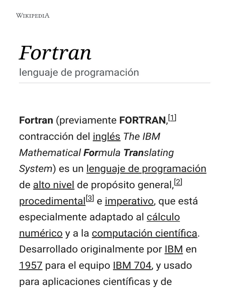 Fortran | PDF | Ingeniería Informática | Ciencias de la Computación