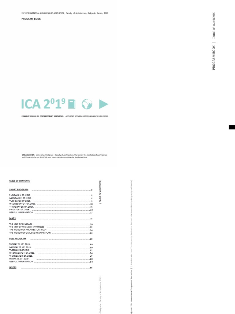 21st Ica Belgrade 2019 Program Compressed | PDF | Aesthetics | Psychology
