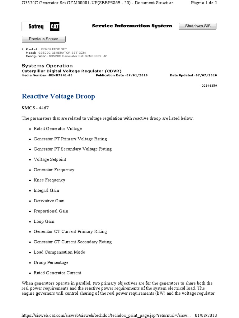Reactive Voltage Droop | PDF | Electric Generator | Ac Power