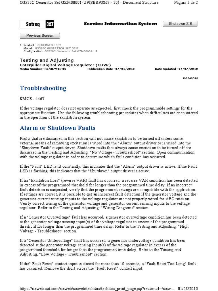 Troubleshooting CDVR | PDF | Troubleshooting | Electric Generator