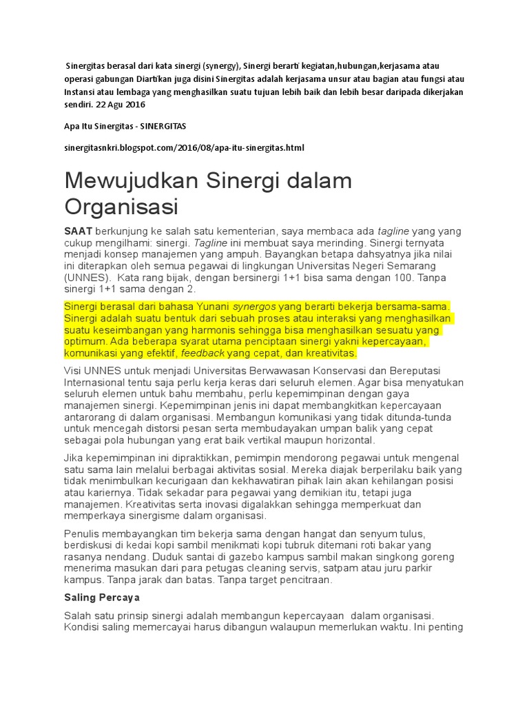Sinergi | PDF