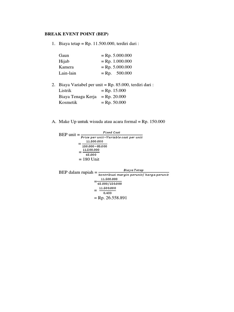 Break Event Point | PDF