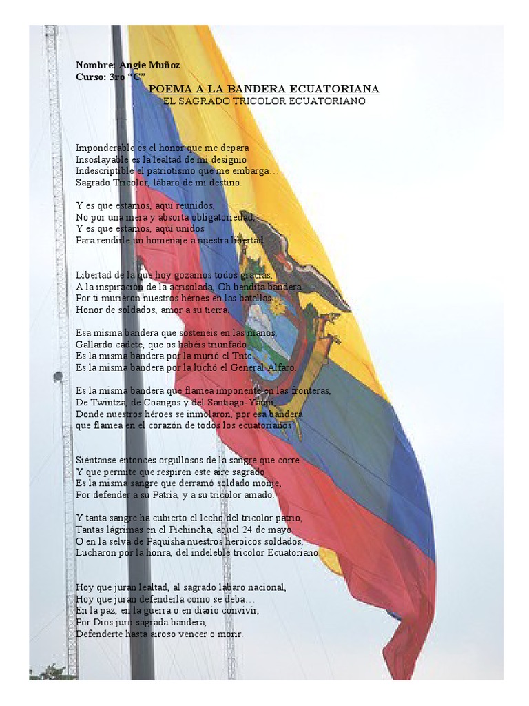 Poema A La Bandera Ecuatoriana | PDF