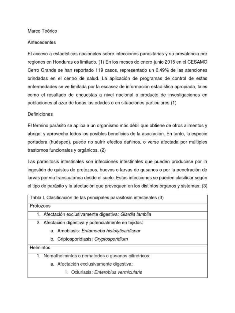Parasitosis Intestinal | PDF | Heces | Inmunología
