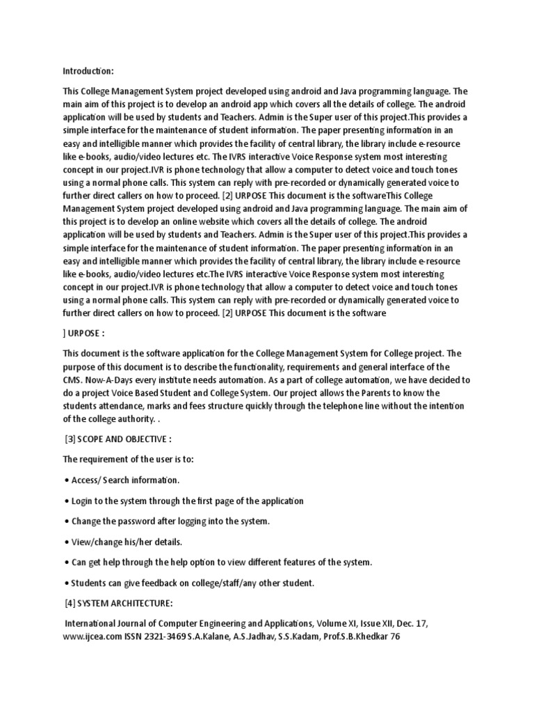 This College Management System Project Developed Using Android and Java ...