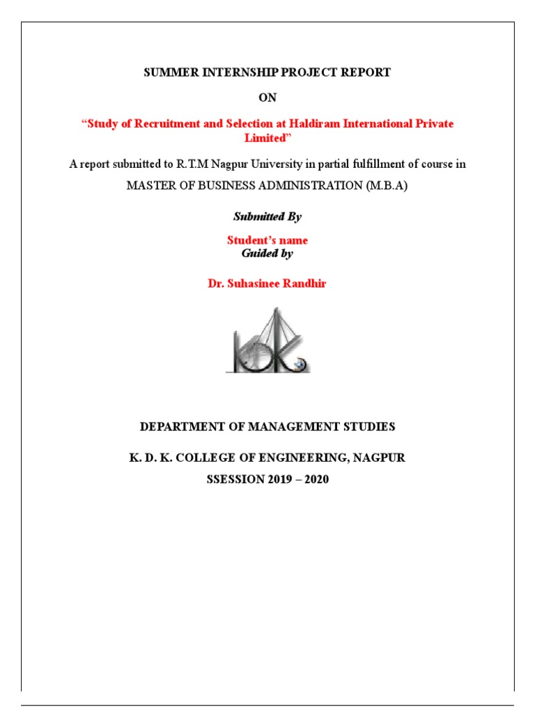 Sip Format | PDF | Master Of Business Administration | Science