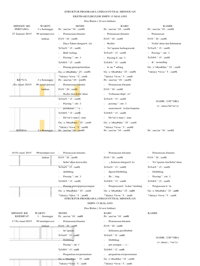 Program Latihan Futsal | PDF