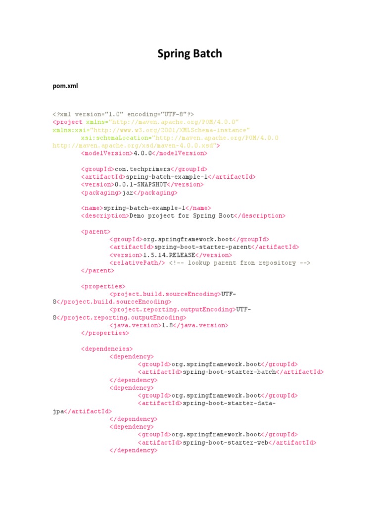 Spring Batch en Ejemplos | PDF | Java (lenguaje de programación ...