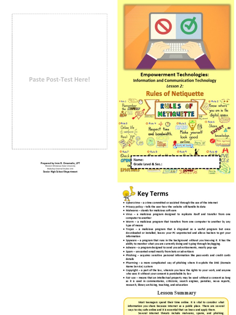 Module 2 Empowerment Technologies | PDF | Malware | Computer Virus