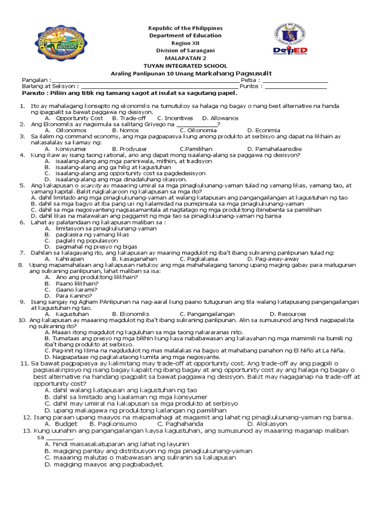 AP9. 1st GradingExam2 | PDF