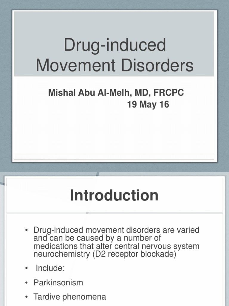 Drug-Induced Movement Disorders Guide | PDF | Dystonia | Antipsychotic