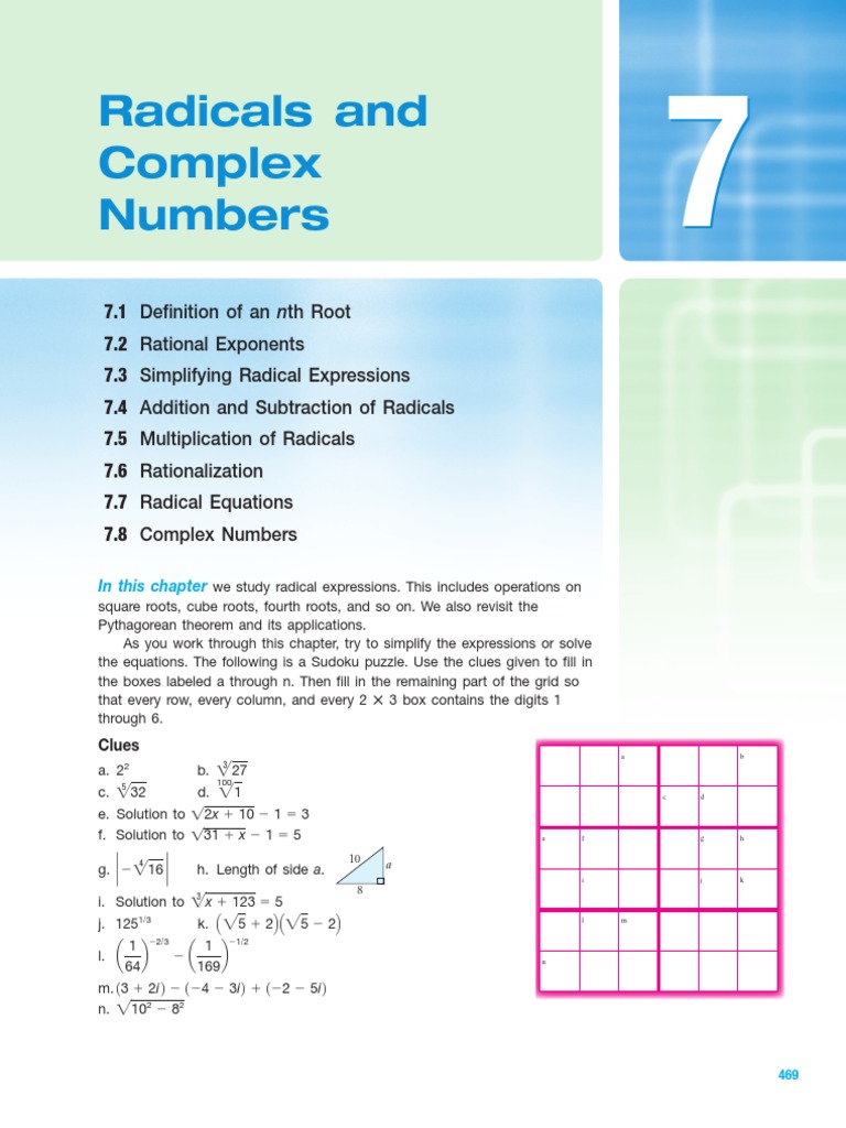 Radicals | PDF | Square Root | Function (Mathematics)