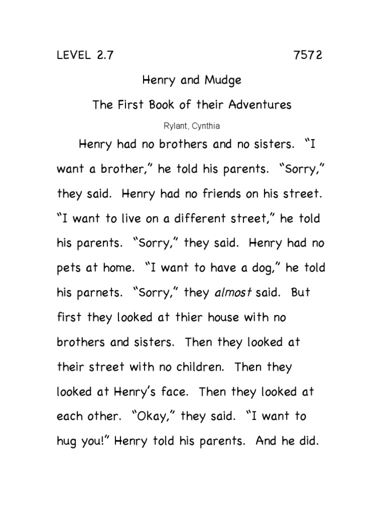 Henry and Mudge First Book | PDF