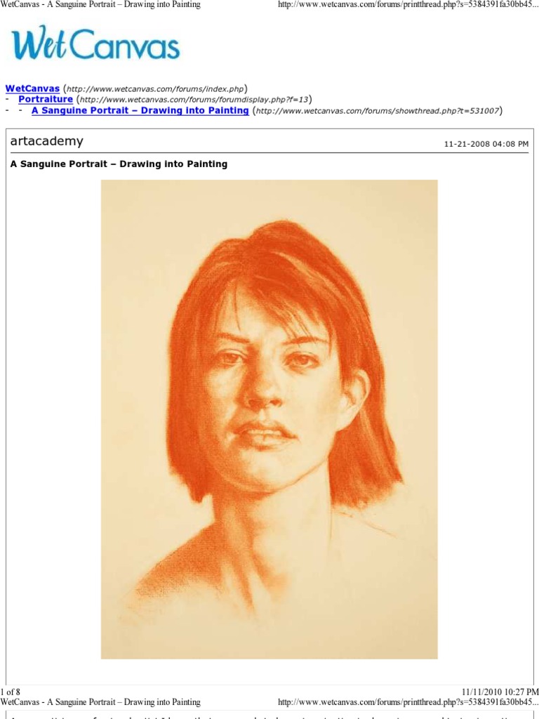 WetCanvas - A Sanguine Portrait - Drawing Into Painting | PDF | Drawing ...