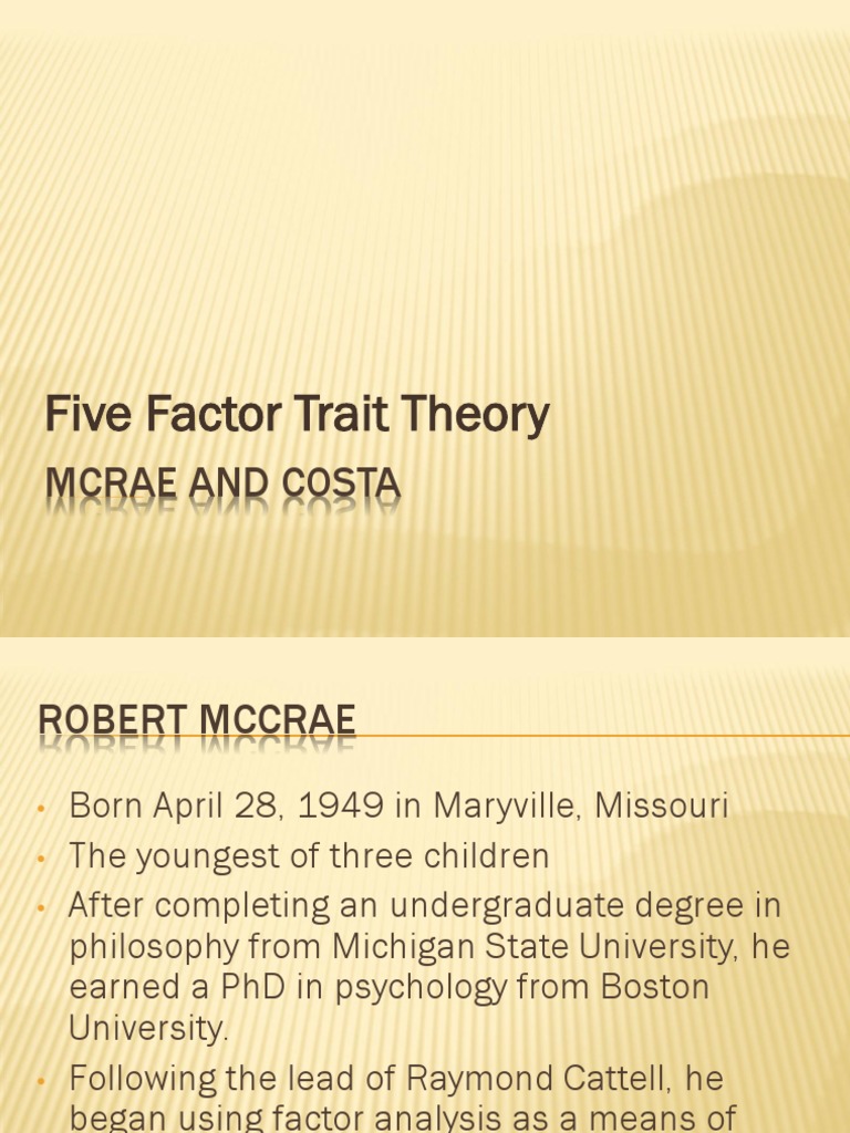 McCrae and Costa | PDF | Neuroscience | Applied Psychology