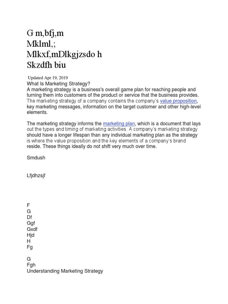 G M, BFJ, M MKLML, MLKXF, Mdlkgjzsdo H SKZDFH Biu: What Is Marketing ...