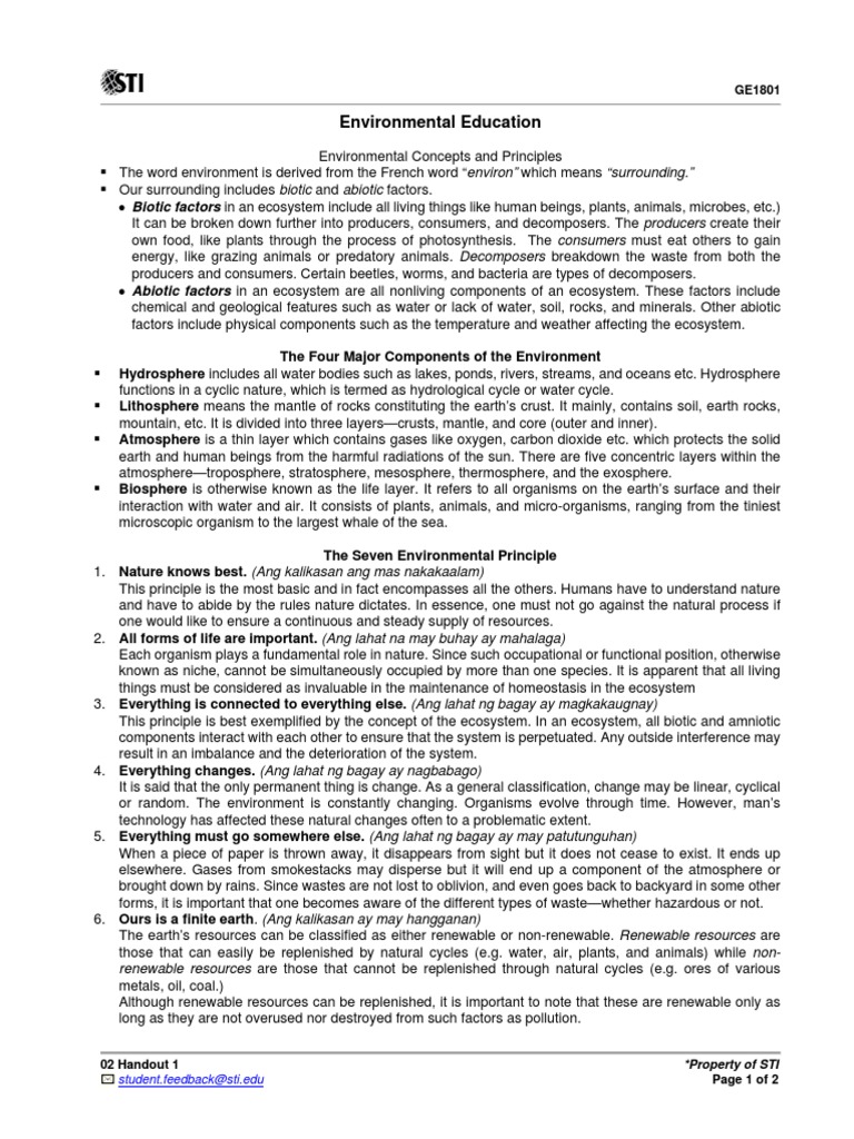 Environmental Pdf Pdf Natural Environment Earth