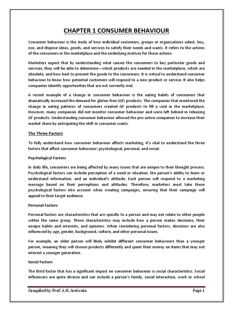 Consumer Behaviour Notes | Download Free PDF | Consumer Behaviour | Id