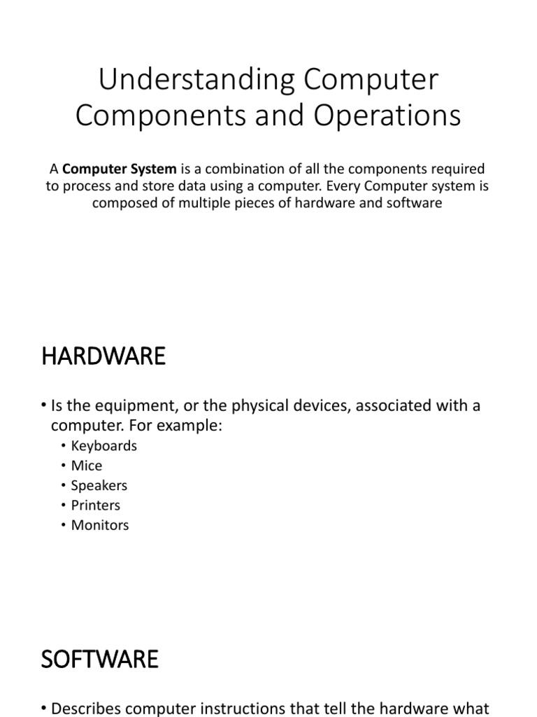 Understanding Computer Components and Operations | PDF