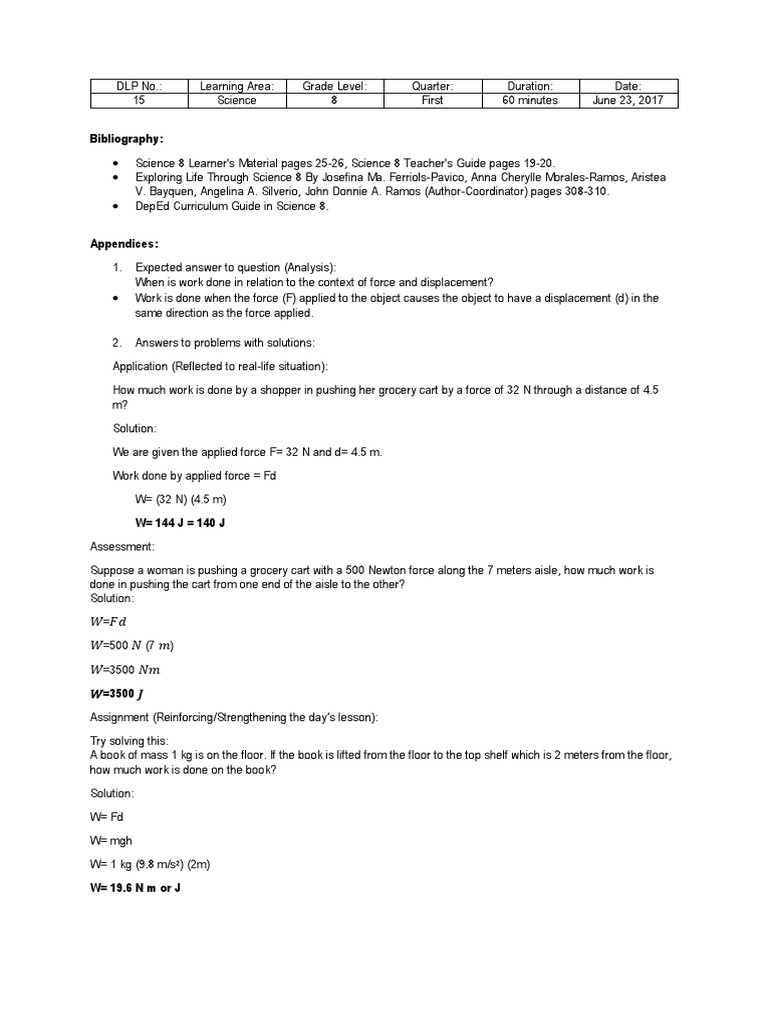 Appendices (DLP No.15) | PDF | Force | Behavior Modification