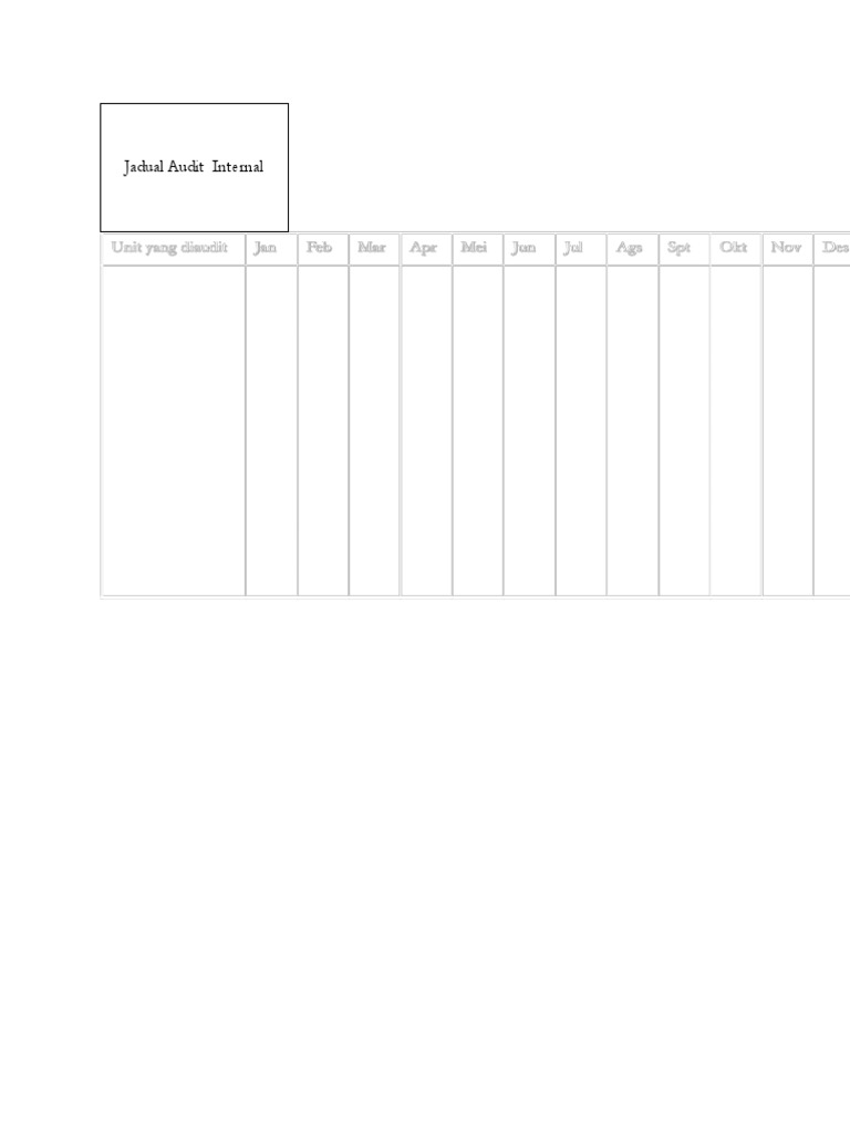 Jadual Audit Internal | PDF
