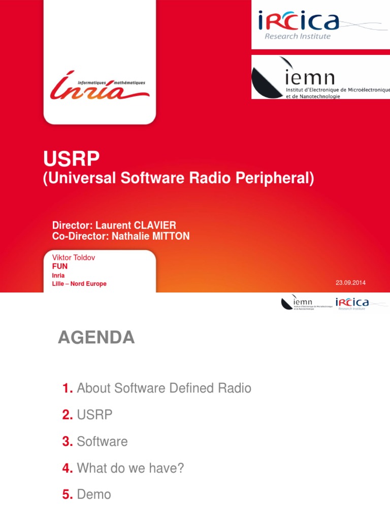 (Universal Software Radio Peripheral) : Director: Laurent CLAVIER Co ...